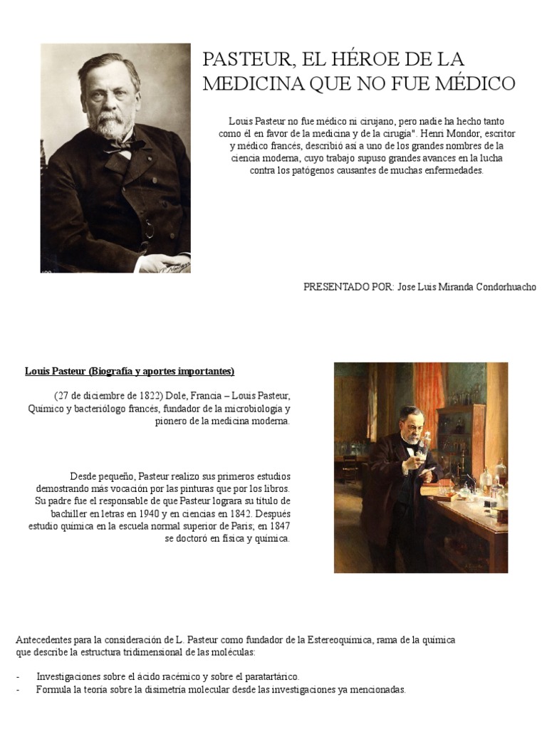 Pasteur Biografia y Aportes. | PDF | Luis Pasteur | Microbiología