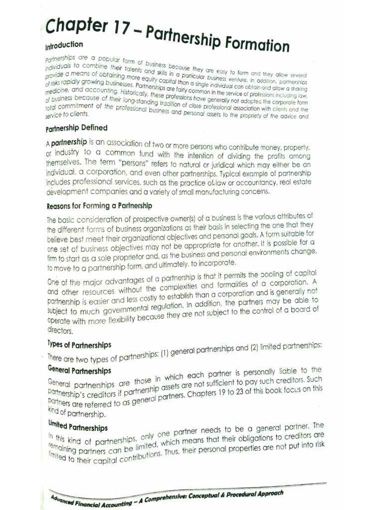 Chapter 17 Partnership Formation | PDF