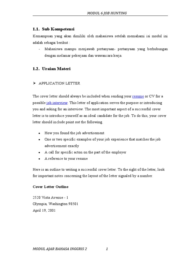 job hunting-modul 6 E2 | PDF | Job Interview