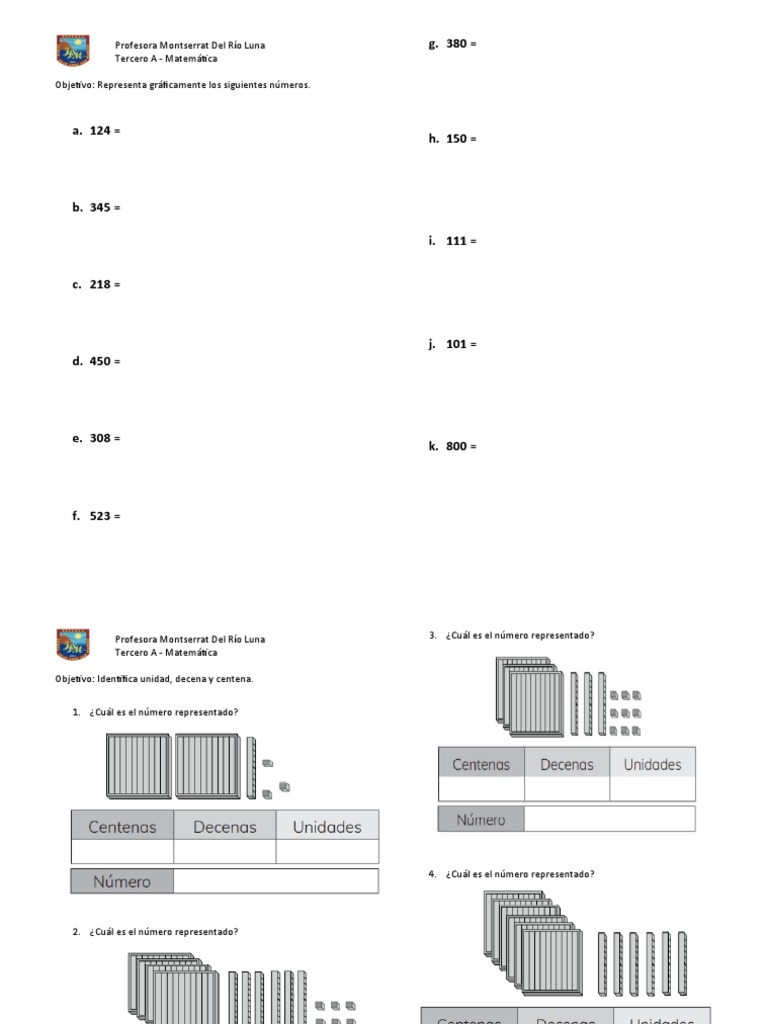 Representación Gráfica de Números para Niños | PDF | Matemáticas ...