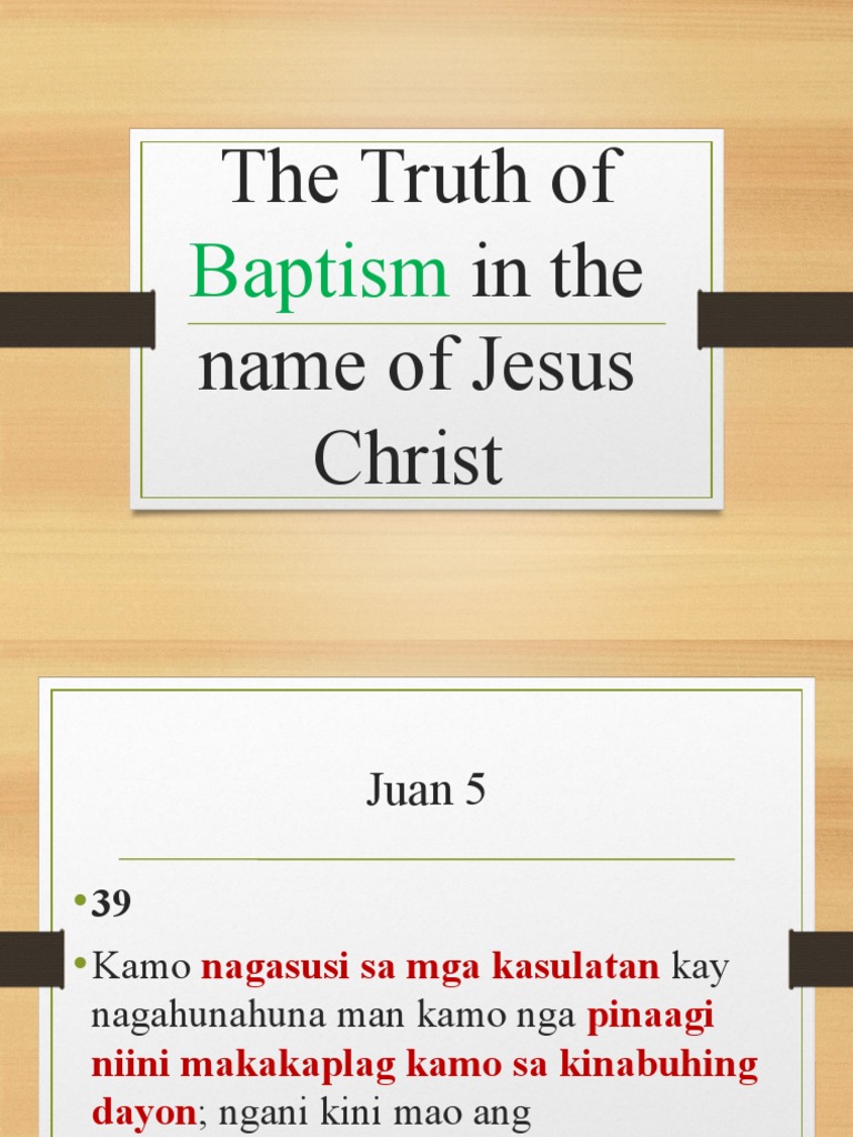 Ang Bautismo Sa Ngalan Ni Jesus | PDF