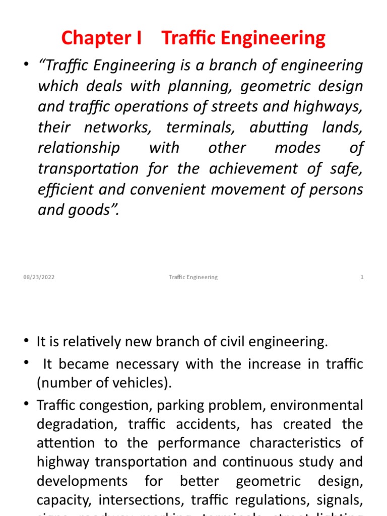 CH 1 Traffic Engineering | PDF | Traffic | Traffic Light