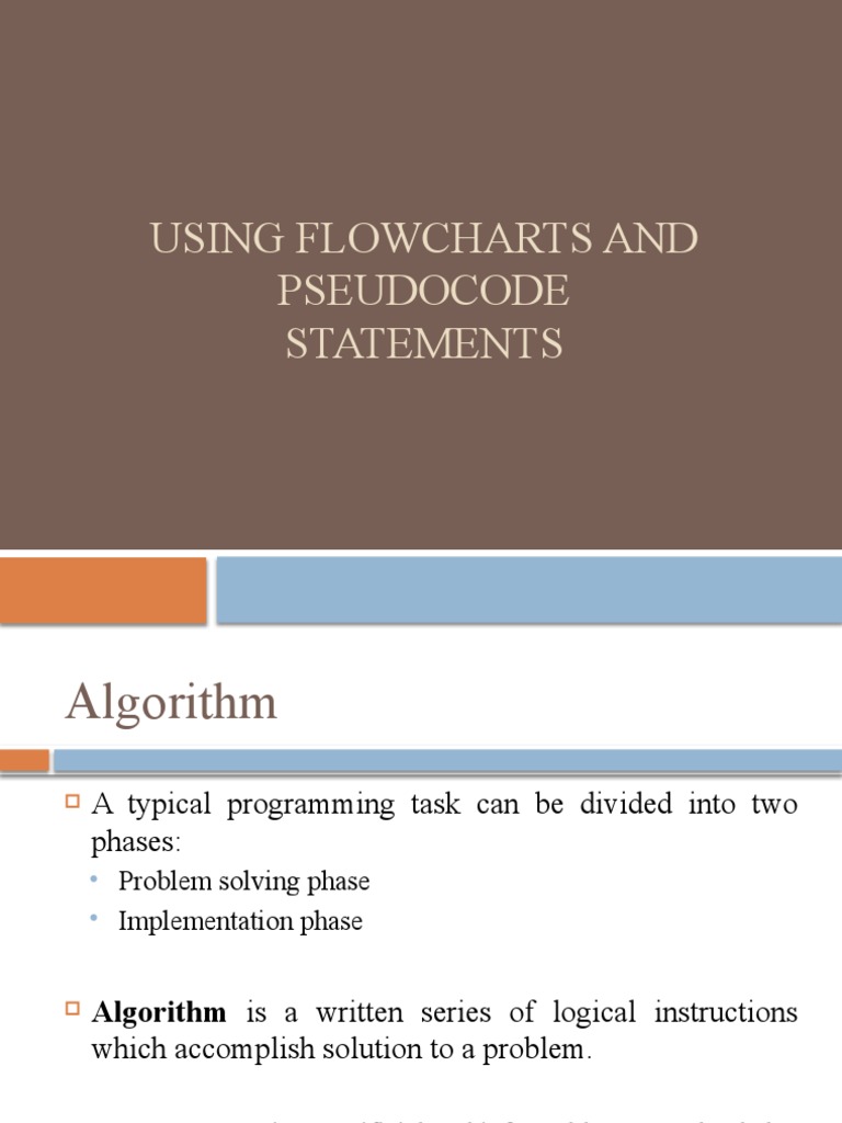 Using Flowcharts And Pseudocode Statements Pdf Control Flow