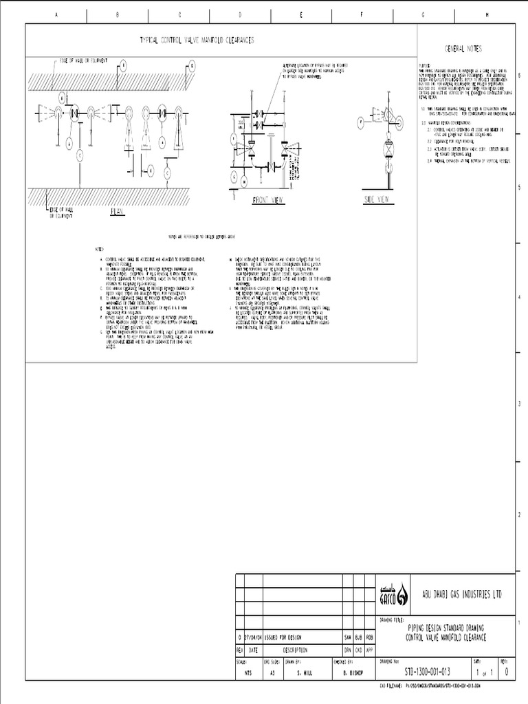Std-1300-001-013, Rev-0 (Typ Layout For Control Valve Manifold ...