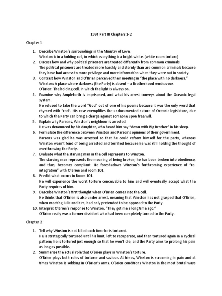 1984 Part III Chapters 1~2 | PDF | Thought