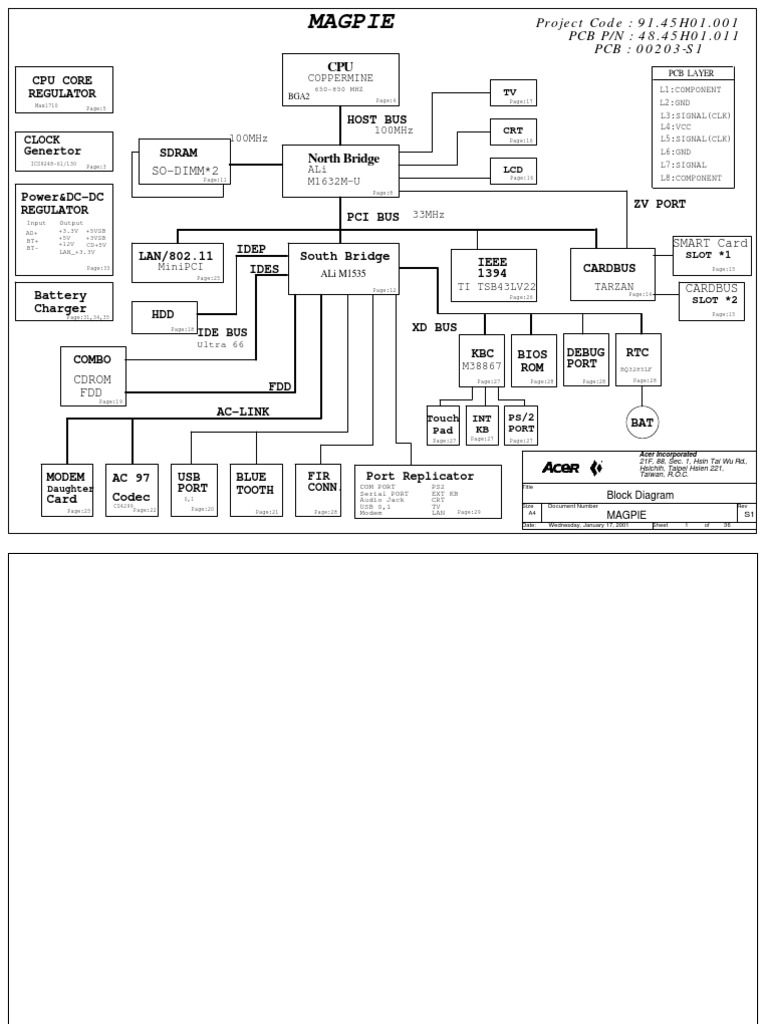 TM350_ACER_MAGPIE | PDF | Computer Hardware | Electrical Engineering