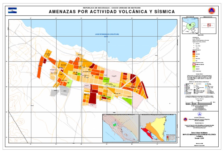 Mateare - Amenaza Por Actividad Volcanica y Sismica - Escala 5 Mil | PDF | Temblores | Placas ...