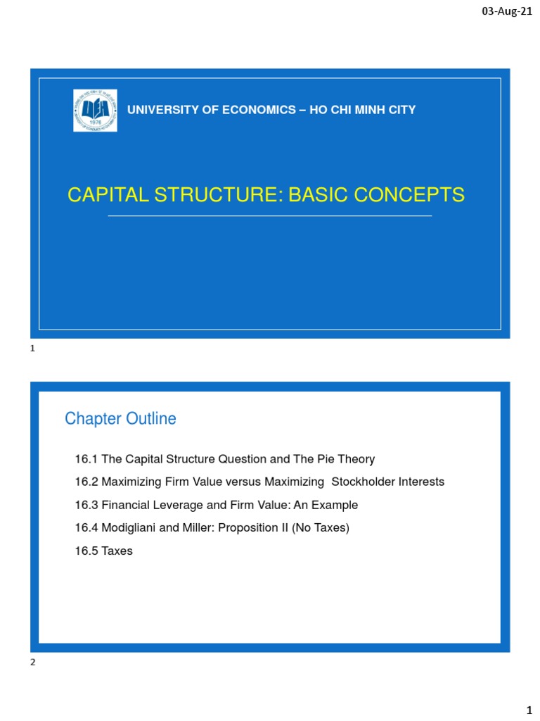 Lecture 16_Capital structure - Basic Concepts | PDF | Capital Structure ...