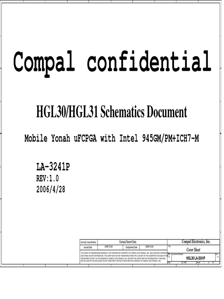HGL30/HGL31 Schematics Intel 945GM | PDF | Computer Architecture | Information And ...