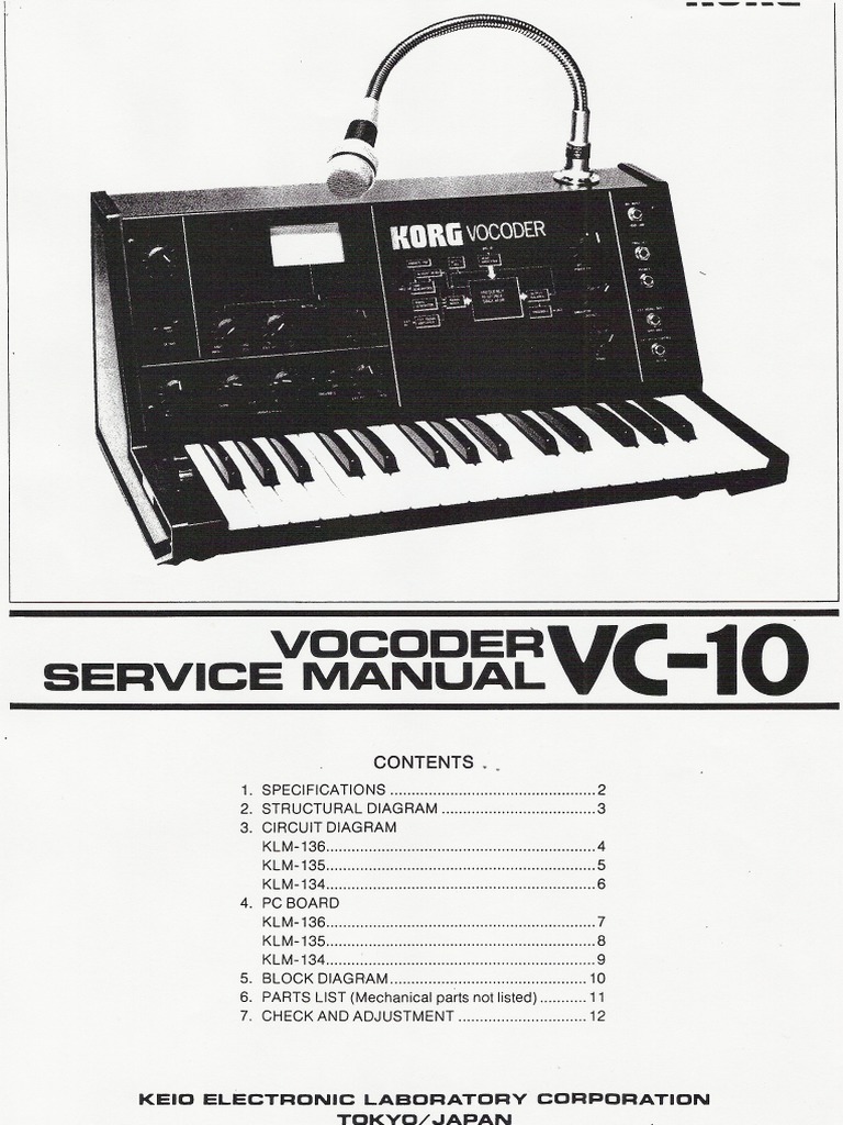 Korg Vc10 ServiceManual | PDF