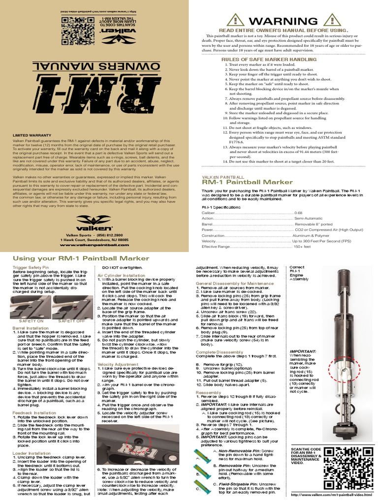 RM1 Manual | PDF | Trigger (Firearms) | Screw