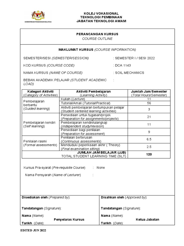 Co Dca 1143 Soil Mechanics - Jun 2022 | PDF | Soil Science | Geotechnical Engineering