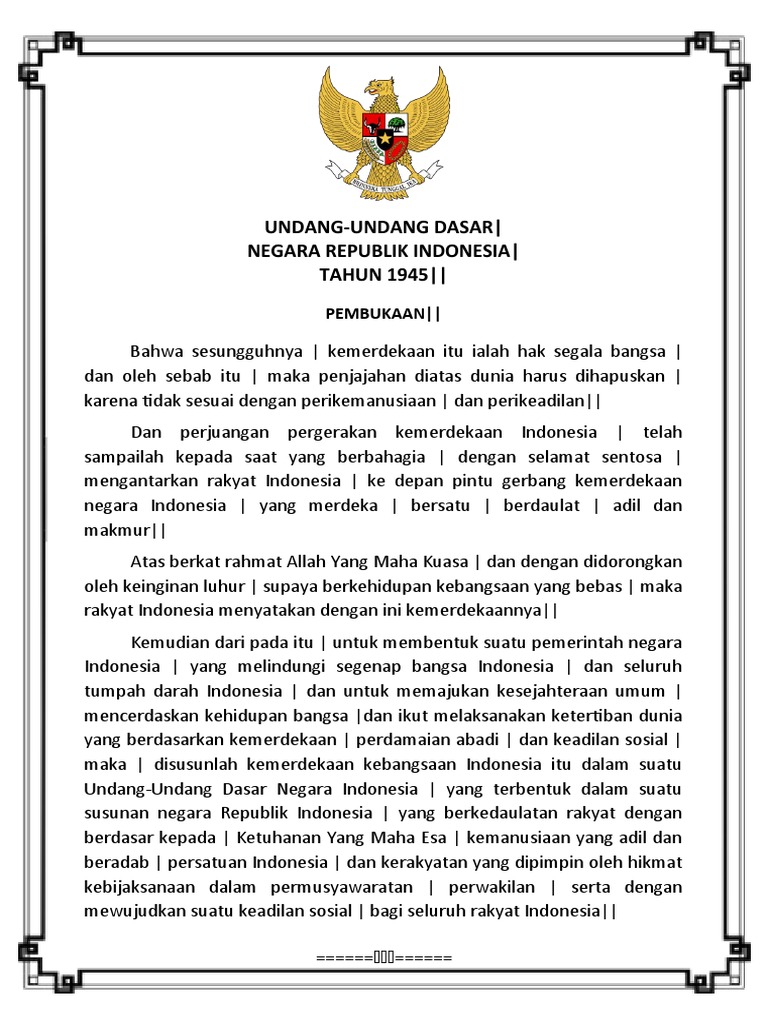 Pembukaan Uud 1945 | PDF