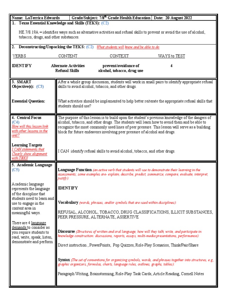 Refusal Skills for Substance Prevention | PDF | Educational Assessment ...