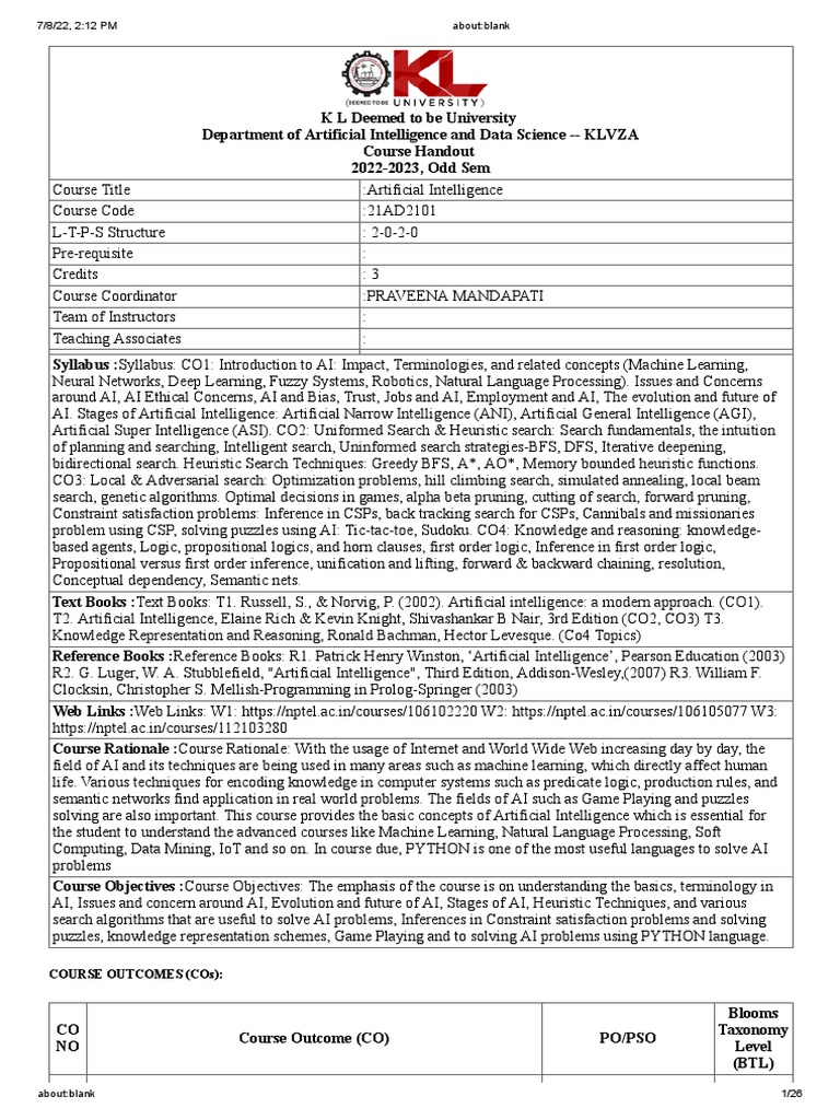 AI Handout | PDF | Artificial Intelligence | Intelligence (AI) & Semantics