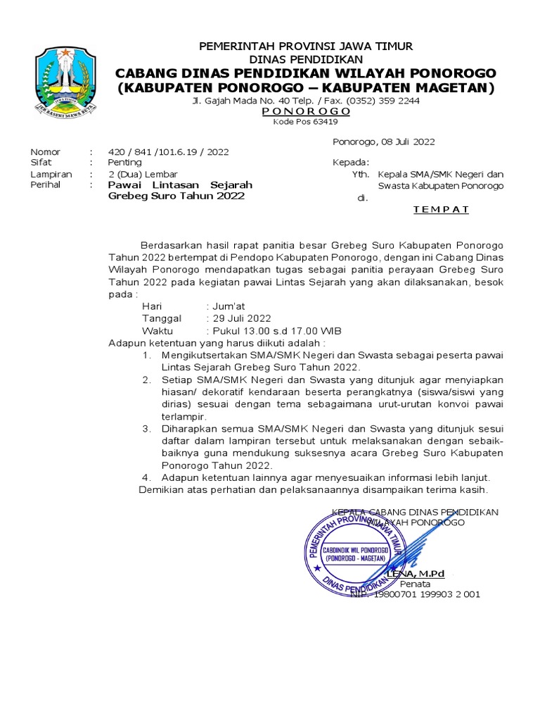 Edaran Pawai Grebeg Suro | PDF