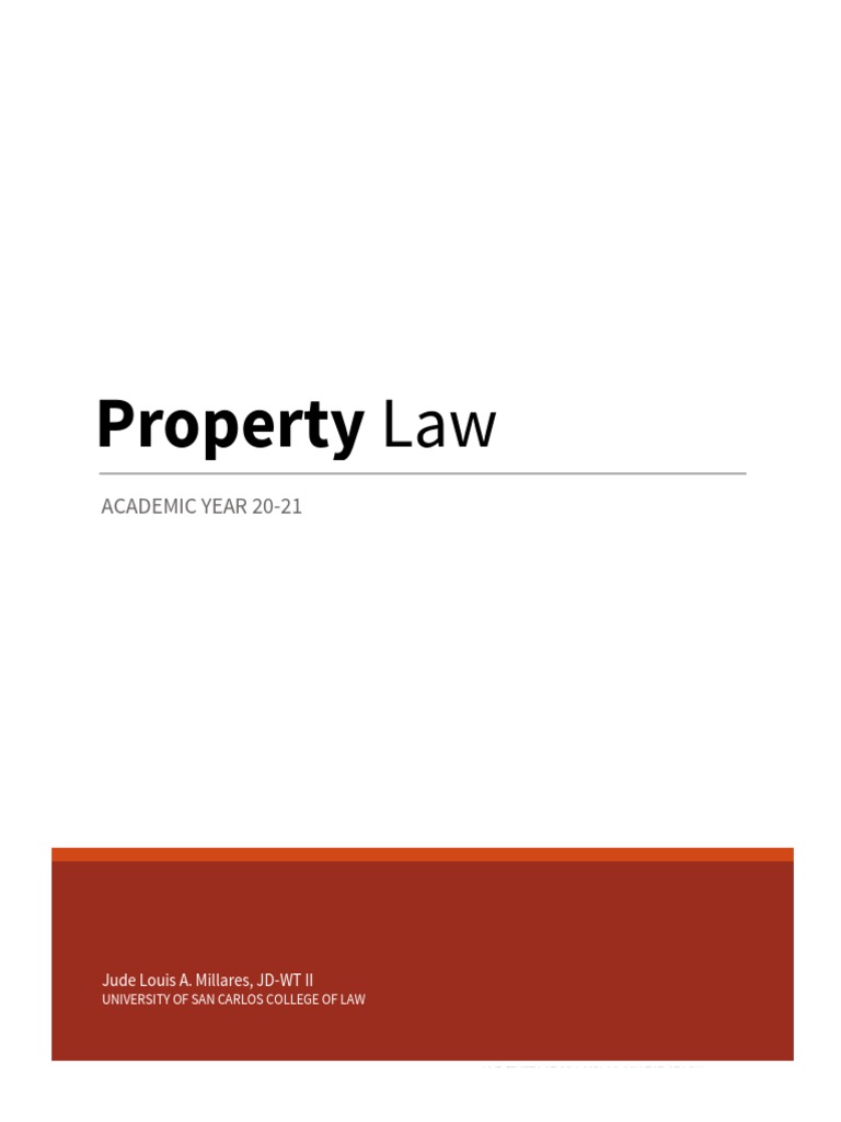 Property Law Notes JLAM | PDF | Property | Theft