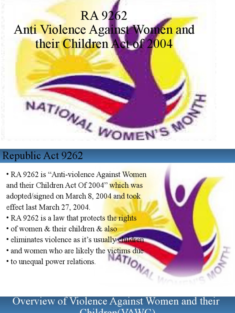 RA 9262 Anti Violence Against Women and Their Children Act of 2004 ...