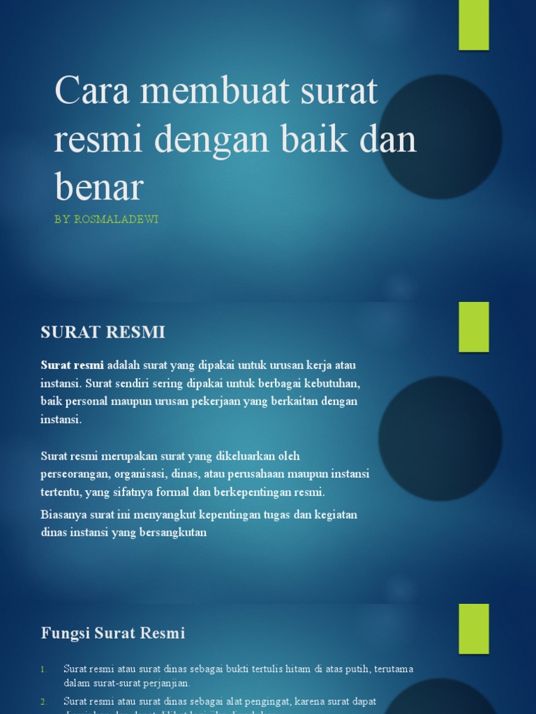 Pert 14 Cara Membuat Surat Resmi Dengan Baik Dan Benar | PDF