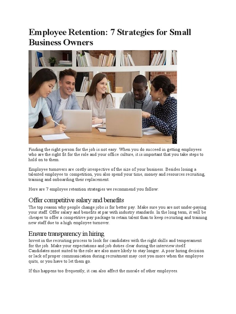 employee retention strategies | PDF | Employee Retention | Employment