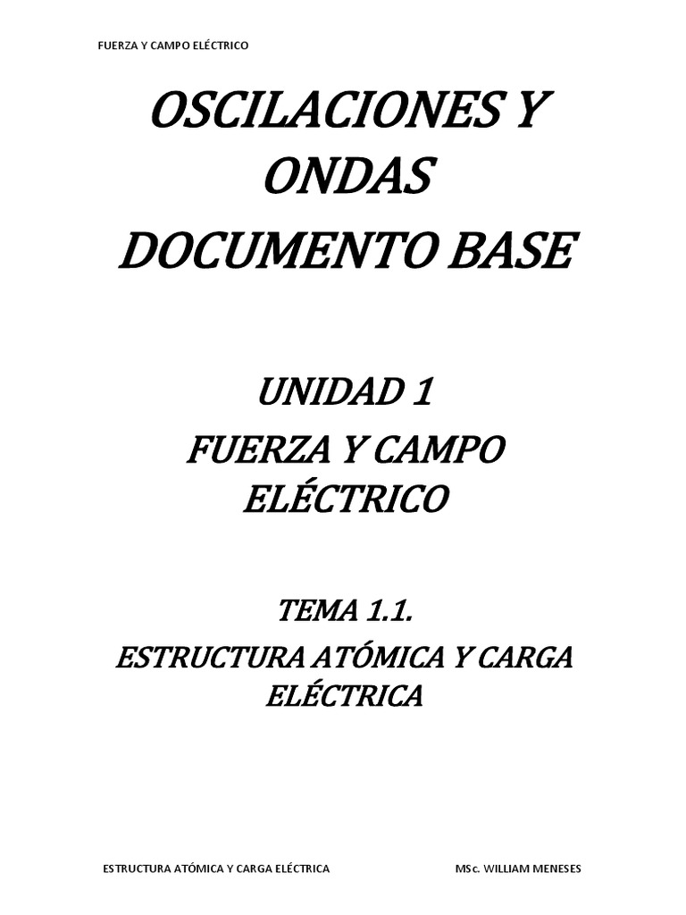 1.1. Estructura Atómica y Carga Eléctrica-Documento Base | PDF | Ion | Carga eléctrica