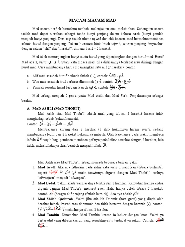 Macam-Macam Mad | PDF