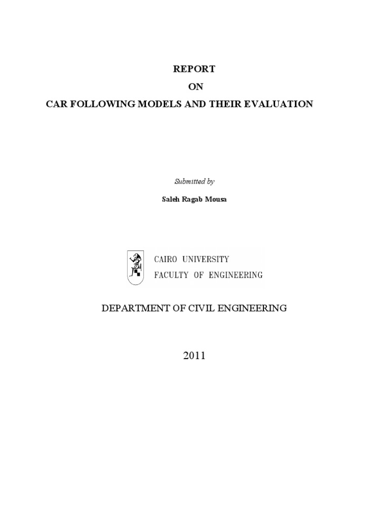 Car Following Model Report | PDF | Traffic Congestion | Traffic