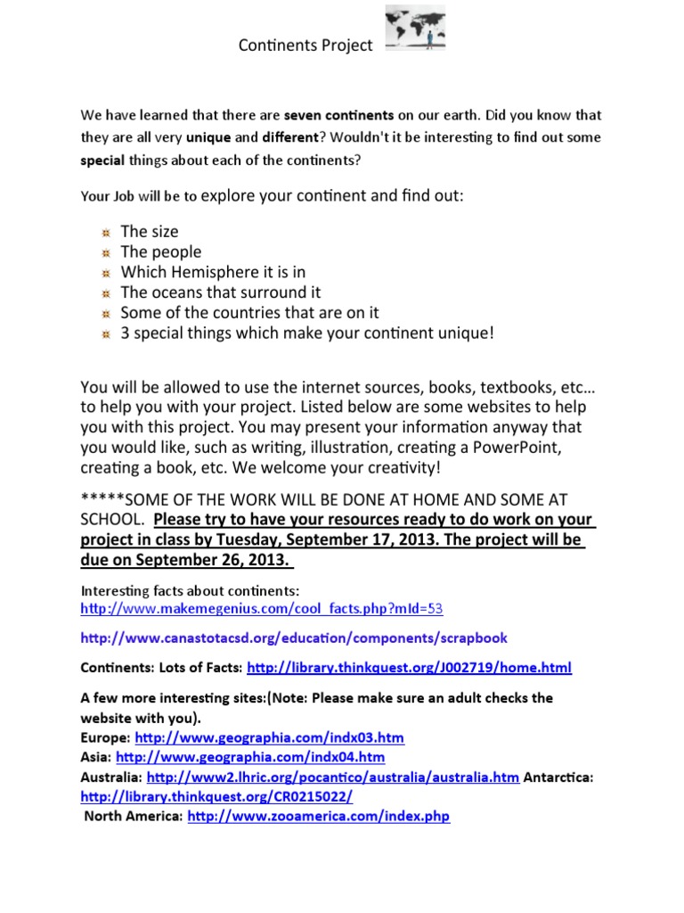 An In-Depth Research Project on the Continents of the World | PDF ...
