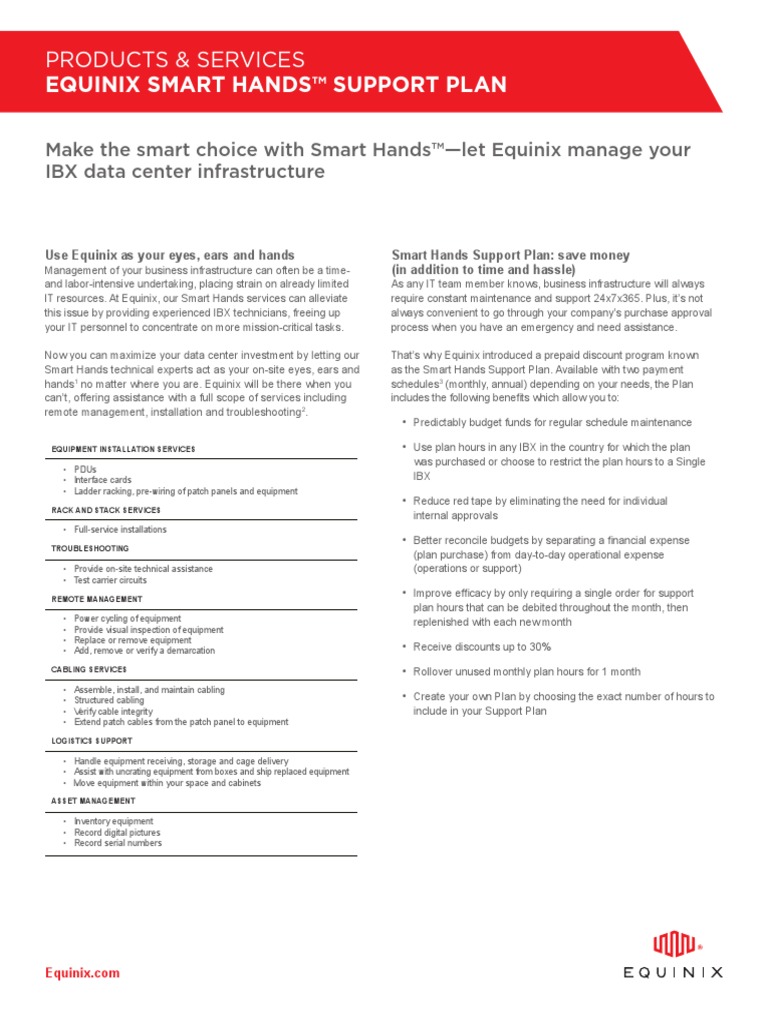 Equinix Smart Hand Data Sheet | PDF | Computing | Business