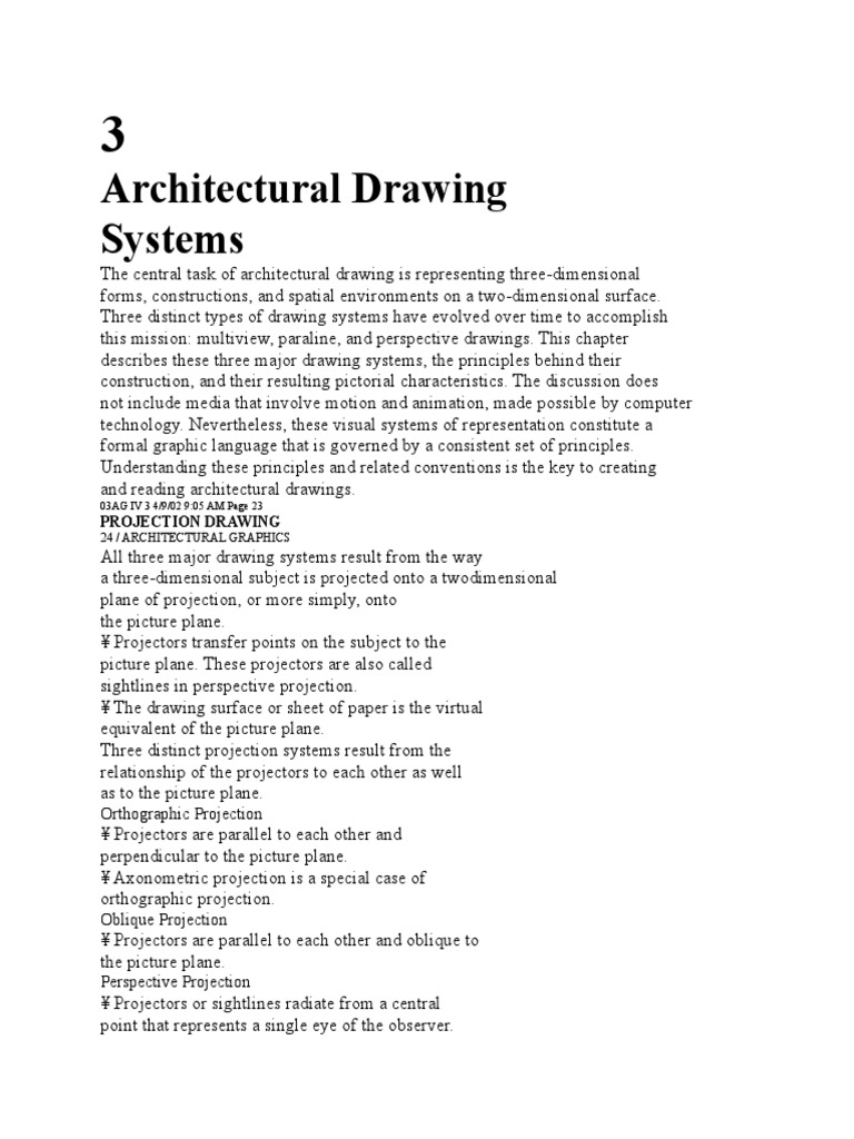 Architectural Drawing Systems | PDF | Perspective (Graphical) | Drawing