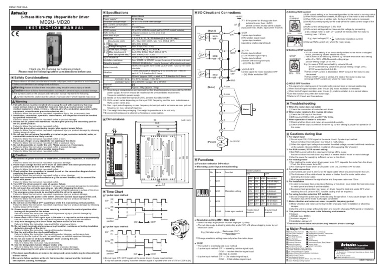 Stepper Motor Driver Specifications Guide | PDF | Electric Motor ...