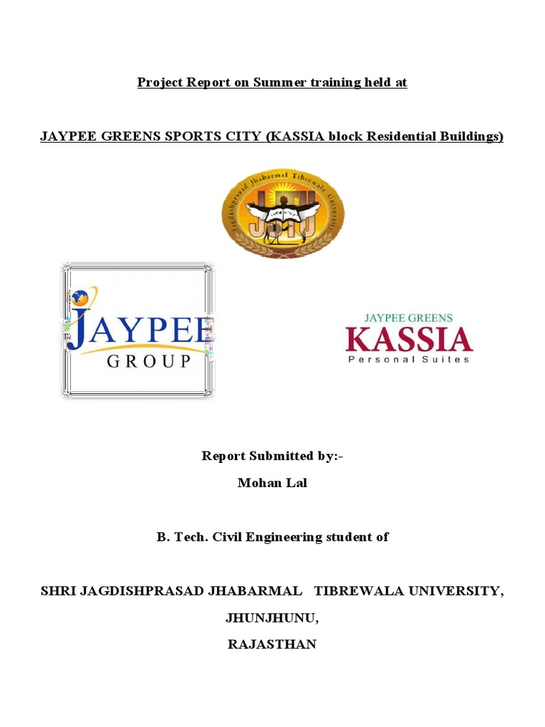 PDF A Civil Engg Final Year Training Report On Residential Building ...