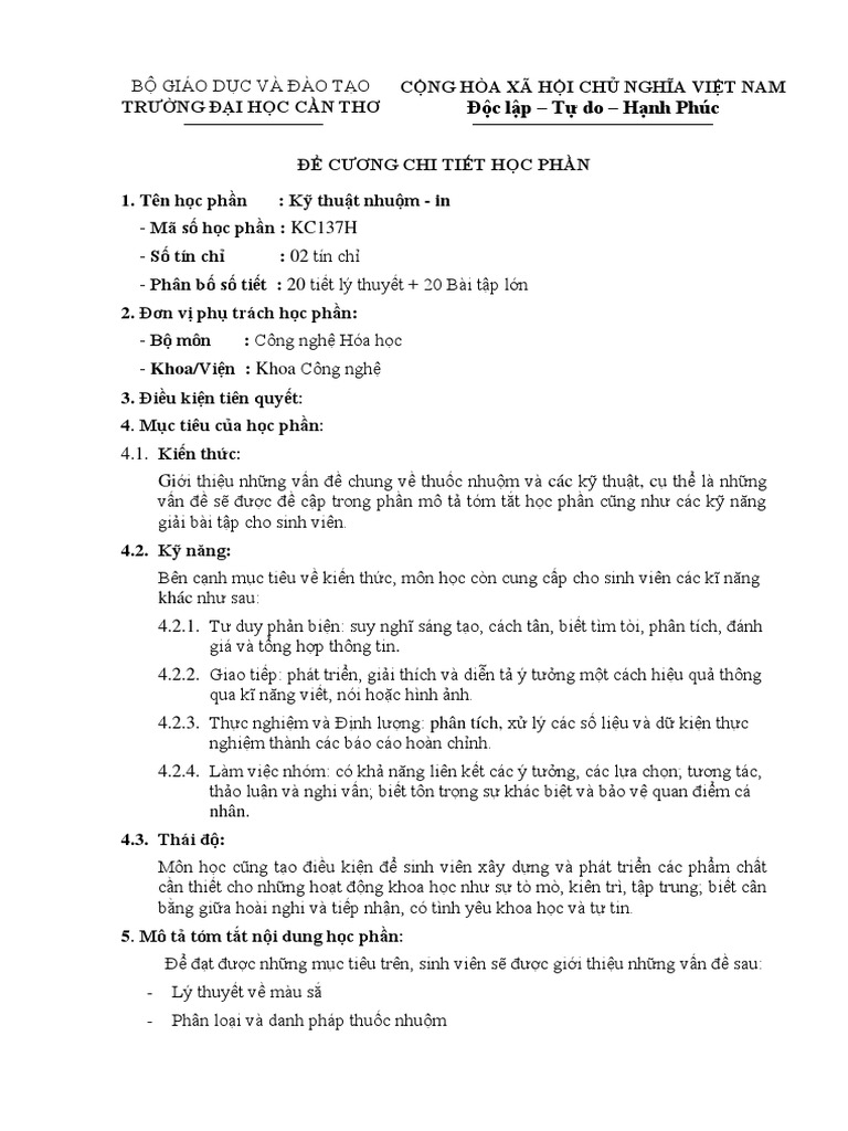 Ky Thuat Nhuom CTU | PDF