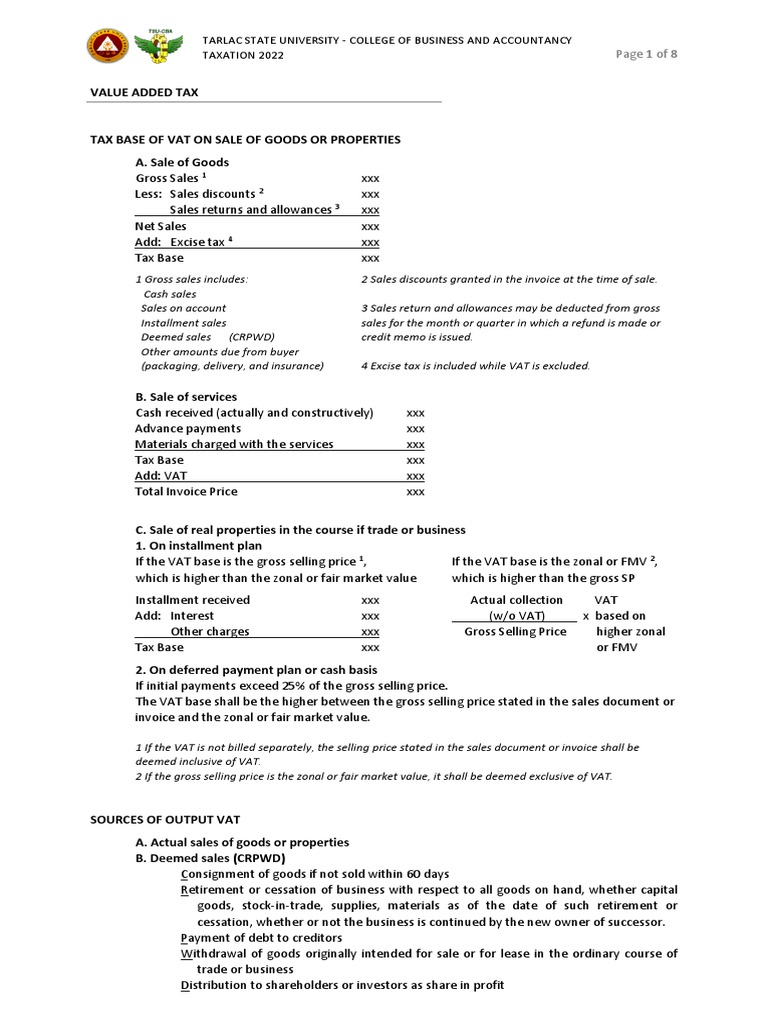 Value Added Tax - Module Exercises | PDF | Value Added Tax | Taxes