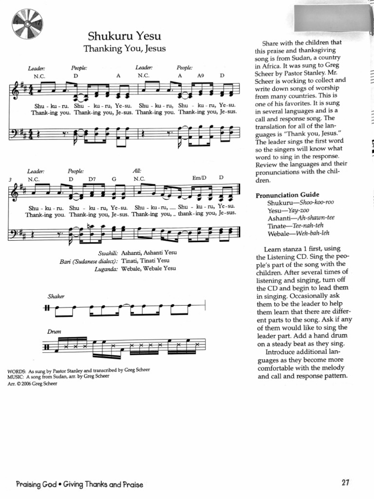Shukuru Yesu | PDF