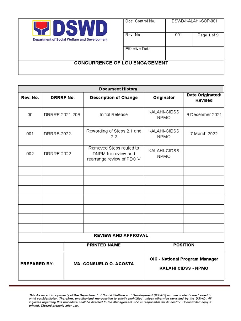 Drat 02 01 Concurrence To LGU Engagement Standard Operating Procedure ... Drat 02 01 Concurrence To LGU Engagement Standard Operating Procedure ...