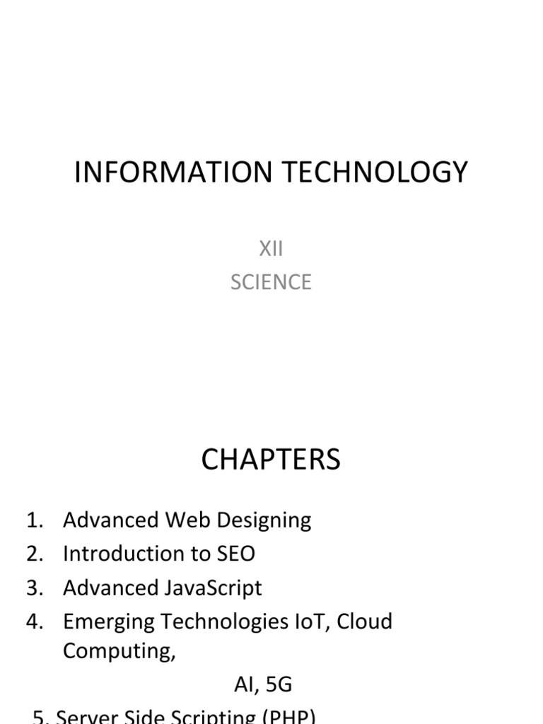 Information Technology: XII Science | PDF | Computers