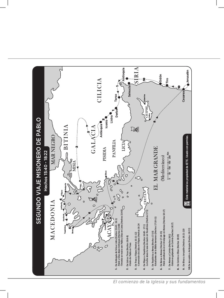 Mapa del Segundo Viaje Misionero de Pablo | PDF | Pablo el apóstol ...