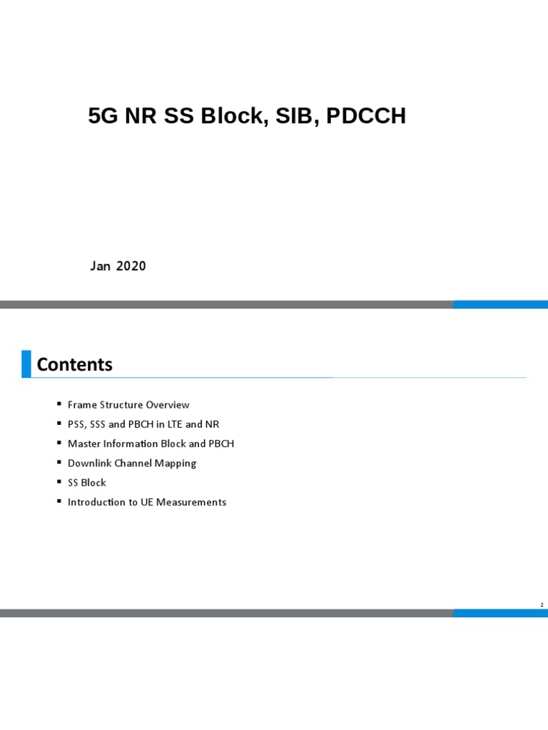 5G NR MIB, SIB, and SS Block Overview | PDF | Orthogonal Frequency ...