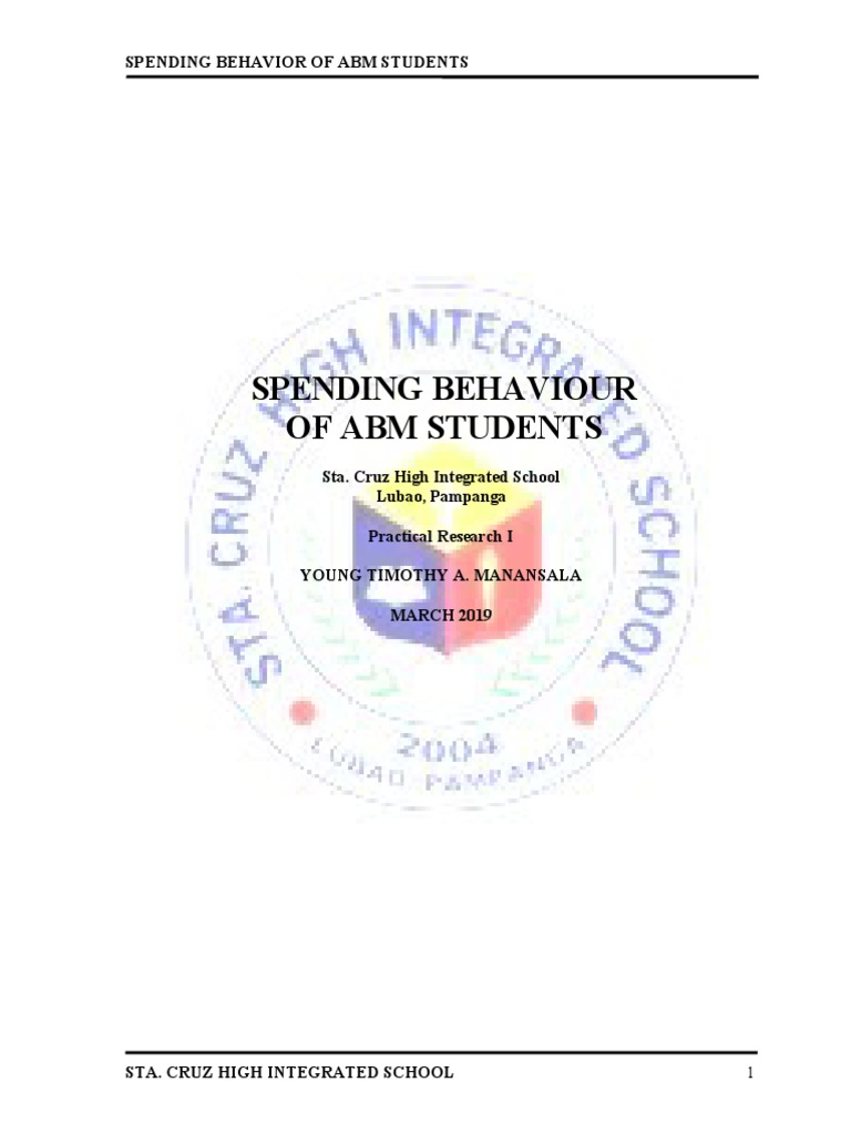 Spending Behavior of ABM Students | PDF | Behavior | Consumption ...