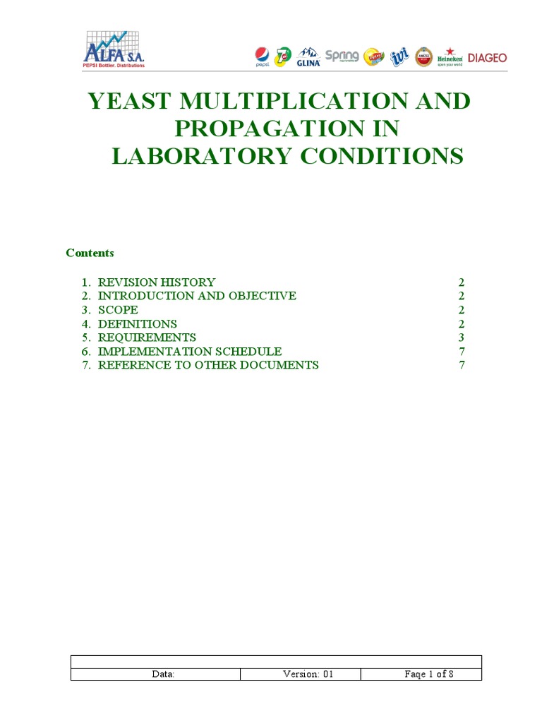 Yeast Multiplication and Propagation in Laboratory Conditions - Eng - v0 | PDF | Brewing ...
