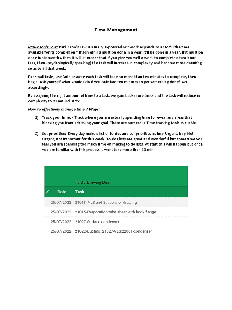 Time Management | PDF | Time Management | Professional Skills