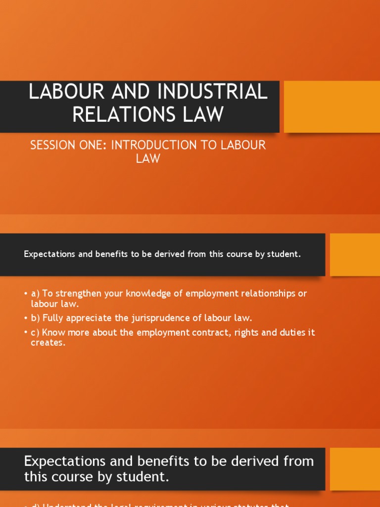 Introduction To Labour Law | PDF | Employment | Labour Economics