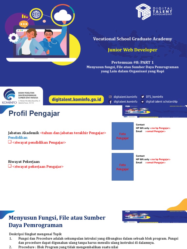 Pertemuan 08 - PART 1 Junior Web Developer VSGA DTS 2022 | PDF