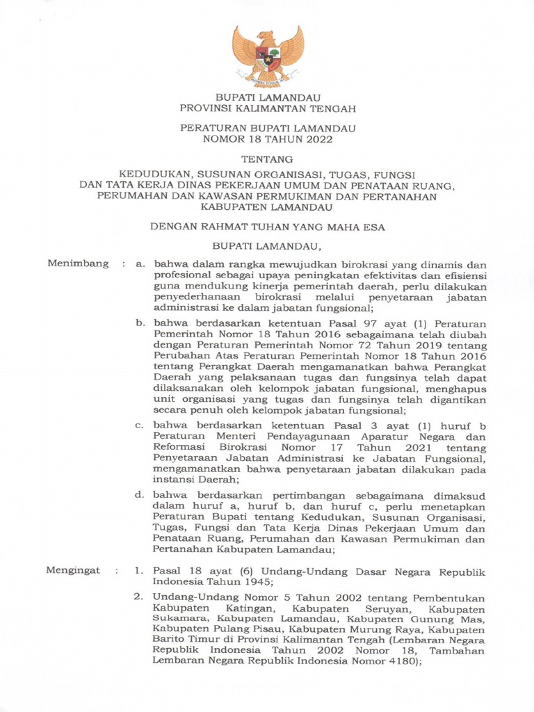 18 - Perbub Sotk Dpuprpkpp | PDF