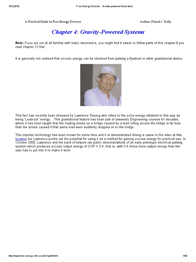4 Free-Energy Devices - Gravity-Powered Generators | PDF | Electric ...