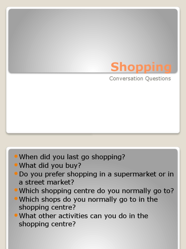 Shopping: Conversation Questions | PDF | Supermarket | Business Process