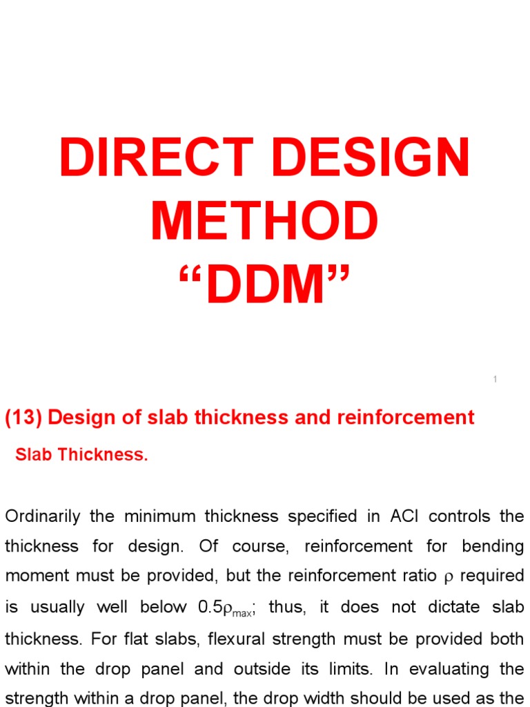 Direct Design Method "DDM" | PDF | Bending | Strength Of Materials
