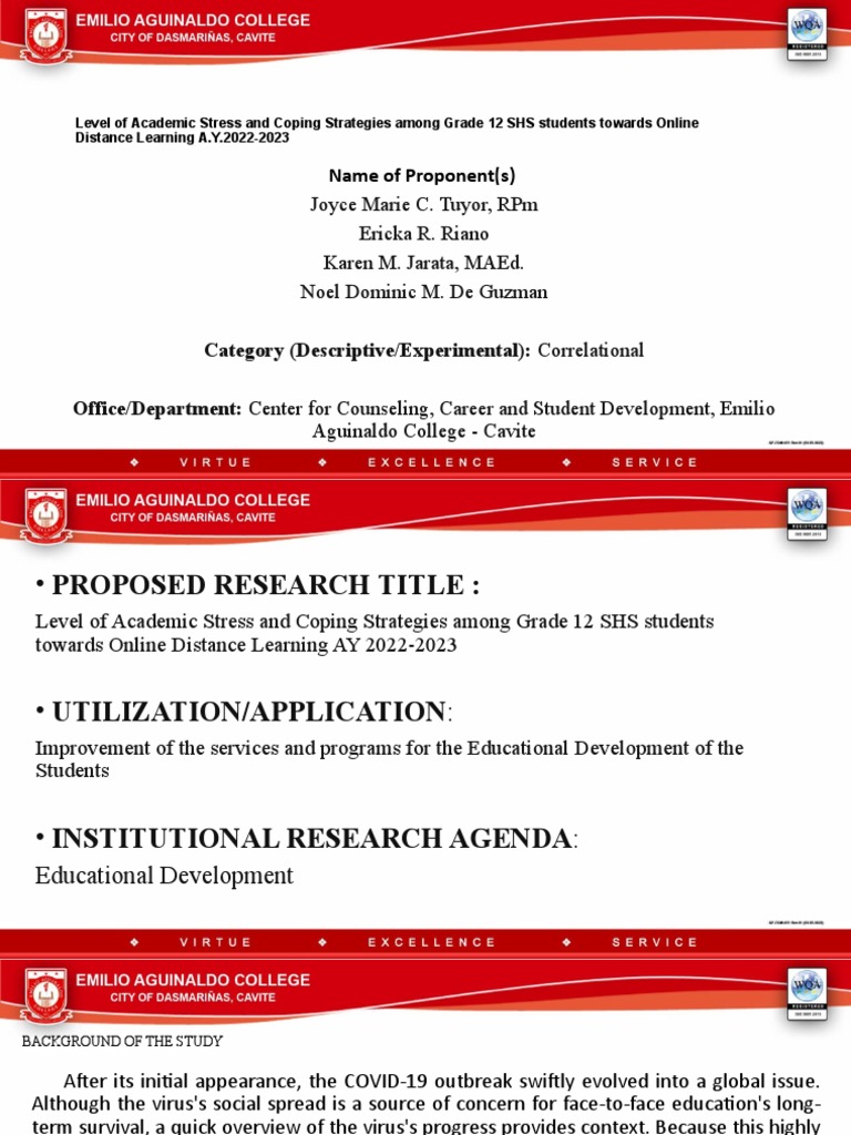 Name of Proponent (S) : Joyce Marie C. Tuyor, RPM Ericka R. Riano Karen ...