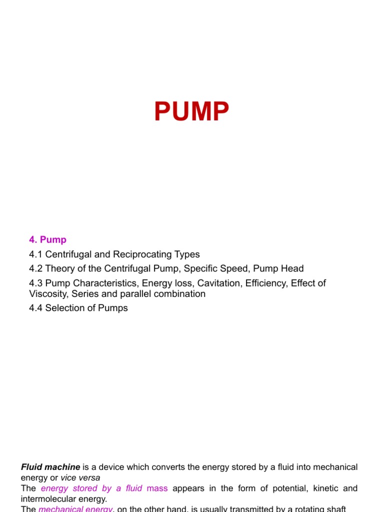Pump Part 1 | PDF | Pump | Chemical Engineering